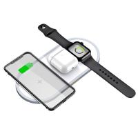 China Qi 15W 3 In 1 Wireless Charger Pad 2.0A For IPhone 11 12 Pro Max XS XR for sale