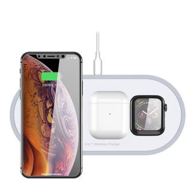 China Qi 15W 3 In 1 Wireless Charger Pad 2.0A For IPhone 11 12 Pro Max XS XR for sale