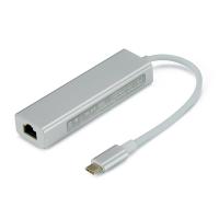 China RJ45 100 Mbps Type C To Gigabit Ethernet , USB 3.0 Hub Ethernet Adapter Splitter for sale