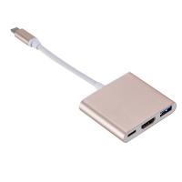 China 24AWG 3 In 1 USB C HUBs 1080P USB To HDMI Adapter 4k Cable 20cm 10Gbps for sale
