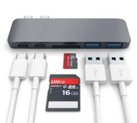 China Aluminum USB 3.1 Type C Hub Adapter 4K Thunderbolt 3 USB C Hub With TF SD Reader Slot PD for sale