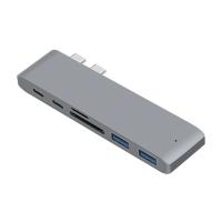 China Aluminum USB 3.1 Type C Hub Adapter 4K Thunderbolt 3 USB C Hub With TF SD Reader Slot PD for sale