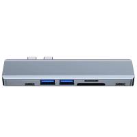 China 640MB/S 7 In 1 USB C Hub Thunderbolt 3 To Hdmi 4k 60hz TF SD Card Reader for sale