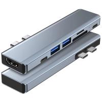 China 640MB/S 7 In 1 USB C Hub Thunderbolt 3 To Hdmi 4k 60hz TF SD Card Reader for sale