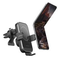 China Samsung Z Flip Qi Wireless Car Charger 15W Two Coils With Dashboard Bracket for sale