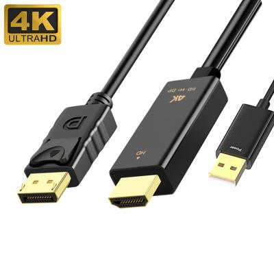China Braid 4K UHD HDMI Cables To Displayport Converter For PS4 Apple TV PC for sale