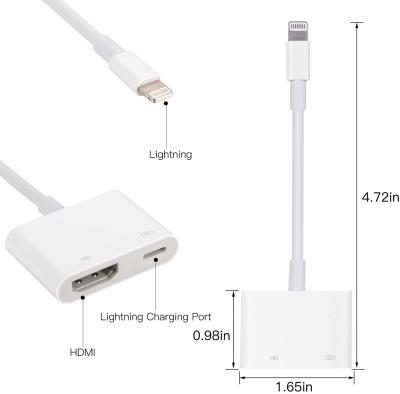 China 5V Lightning To HDMI Converter Adapter 1080P Digital AV Adapter TPE for sale