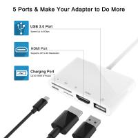 China 1080P Lightning To HDMI Cable USB SD TF Card Reader Digital AV TV OTG Adapter Hub for sale