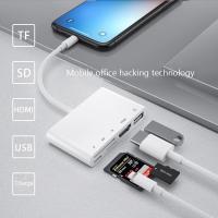 China 1080P Lightning To HDMI Cable USB SD TF Card Reader Digital AV TV OTG Adapter Hub for sale