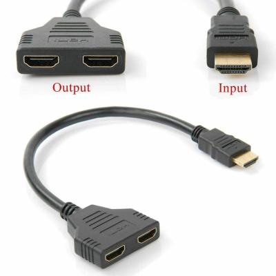 China PVC HDMI Splitter 1 In 2 Out Splitter 2 Port Video Adapter Converter For PS4 HDTV for sale