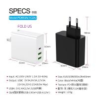 China PD 3.0 Type C Fast Charger Adapter 5V 3A , Foldable 65W USB C Charger for sale
