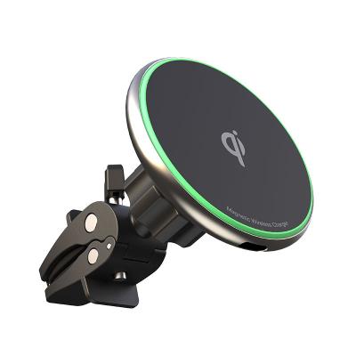 China Rotation Magnetic Car Mount Phone Holder Wireless Charging Cradle 9V 1.12A for sale