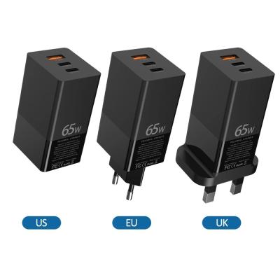 China QC4.0 PD3.0 GaN Fast Charger USB C 3 Port 65W  For IPhone 12 Pro Max Macbook for sale