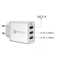 China 3 Port USB Wall Chargers 240VAC 60Hz QC 3.0 For Travel EU US Adapter ROHS for sale