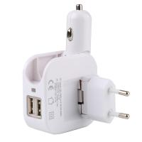 China 5V 3.1A Dual Port Car Charger , Combo 2 In 1 Car And Home Charger 79.5g for sale