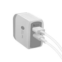 China 2 Ports USB C PD Wall Charger  , QC 3.0 18W USB Type C Wall Adapter For IPhone 12 for sale