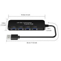 China Ultra Thin 4 Port 3.0 USB HUBs For Computer High Speed Indicator 24AWG 70g for sale