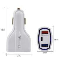 China Type C Fast 3 Port USB Car Charger 35W QC3.0 3.1A for sale