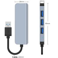China 4port 3.0 USB HUBs ULtra Slim , Portable Type C To USB 3.0 Adapter Splitter for sale