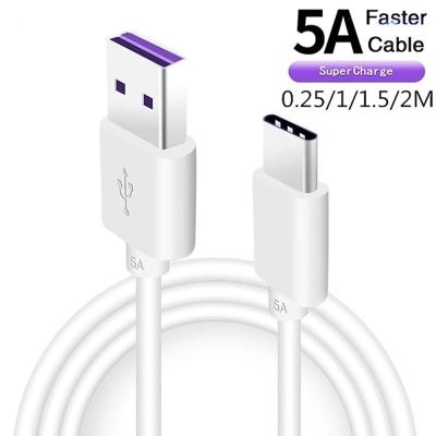 China Micro Fast Charge Type C Cable TPE 5A 1.5M For Samsung S20 S9 S8 Xiaomi Huawei P30 Pro for sale