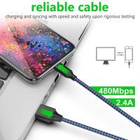 China 2m Nylon Braided USB Cable USB C To Lightning 5V 2.4A Compatible With IPad for sale