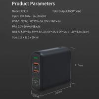 China 150W PD GaN USB C Charger QC 4.0 3.0 Dual Type C 100W PPS Charging Adapter for sale