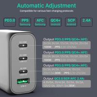 China 4port 130W GaN USB C Wall Charger, 3 Port Type C PD 100w Pps Charger For Laptops MacBook for sale
