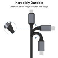 China 3.1A Nylon Braided USB Cable Fast Charging LED Display Soft USB C Cable for sale