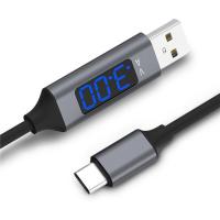 China 3.1A Nylon Braided USB Cable Fast Charging LED Display Soft USB C Cable for sale