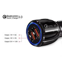 China Fast Charging Dual Port Car Charger Adapter 3.1A QC3.0 27g for sale