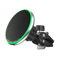China Metal 15w Qi Wireless Charger Portable Magsafe Car Phone Holder for sale
