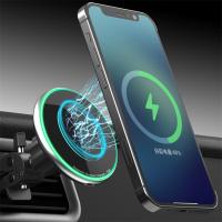 China Metal 15w Qi Wireless Charger Portable Magsafe Car Phone Holder for sale