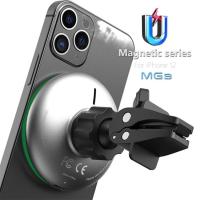 China Metal 15w Qi Wireless Charger Portable Magsafe Car Phone Holder for sale