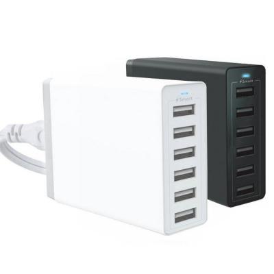 China 50W 6 Port USB Desktop Charger 5V 10A Intelligent IC for sale