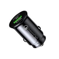 China 20W USB C Dual Port Car Charger QC3.0 Mini Lighter Slot PD for sale