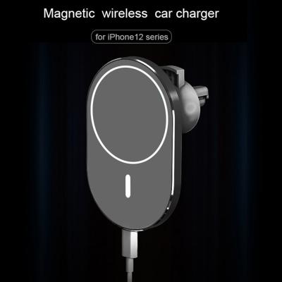 China Alloy 15w Magsafe Wireless Car Charger Mount Auto Lock 12V 2A for sale