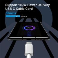 China 100W 5A USB C To USB C Cable Type C Charger Cord Compatible With MacBook Pro Air for sale