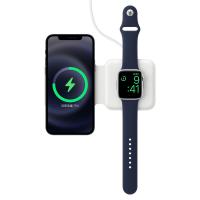 China 15W Dual Magsafe Magnetic Wireless Charger Folding For IPhone 12 IWatch for sale