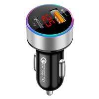 China LCD Type C Car Charger PD 6A 36W QC3.0 For IPhone Huawei Xiaomi for sale