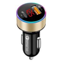 China LCD Type C Car Charger PD 6A 36W QC3.0 For IPhone Huawei Xiaomi for sale