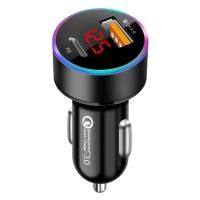 China LCD Type C Car Charger PD 6A 36W QC3.0 For IPhone Huawei Xiaomi for sale