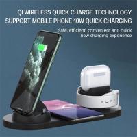 China Rotating 6 In 1 Wireless Charging Station 5V 2A Multi Device Charger For Apple IPhone for sale