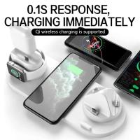 China Rotating 6 In 1 Wireless Charging Station 5V 2A Multi Device Charger For Apple IPhone for sale