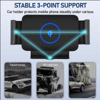 China FOD 15W Wireless Car Charger Phone Mount 9V Dashboard Windshield Adjustment for sale