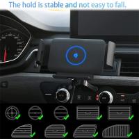 China Folding Screen Qi Wireless Car Charger 9V 2A Fast Phone Holder for sale