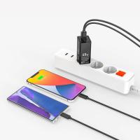 China PD GaN Fast Charger 3port QC4.0 65W Type C Charger Adapter 45W 20W for sale