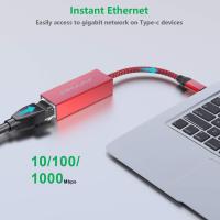 China 100M USB C Ethernet Adapter Type C To RJ45 802.11n 5G Compatible With MacBook Pro 2019 for sale