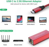 China 100M USB C Ethernet Adapter Type C To RJ45 802.11n 5G Compatible With MacBook Pro 2019 for sale