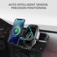 China 15W Qi Fast Charging Wireless Car Charger Auto Clamping and Intelligent Alignment Charging Area Car Mount for iPhone13 for sale