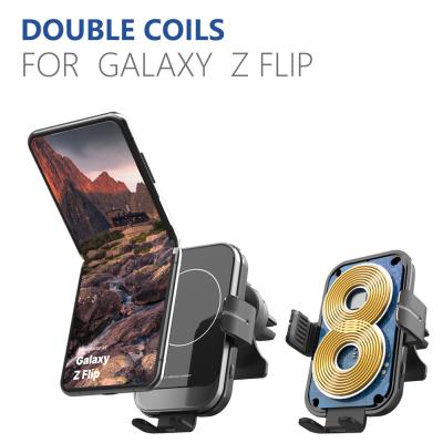 China IPhone 13 Pro Qi Car Wireless Charger 110-205KHz For Samsung Z Flip3 15W for sale